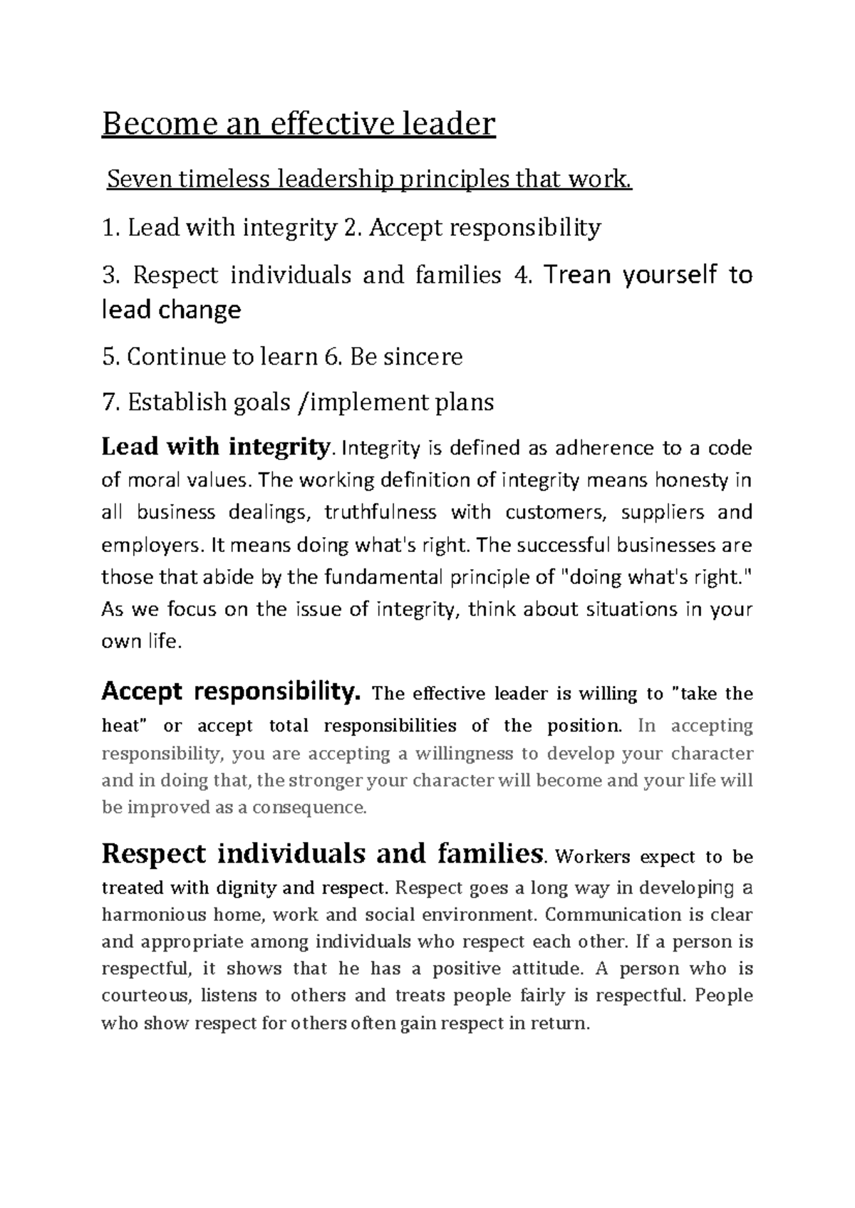 Become an effective leader - Become an effective leader Seven timeless ...