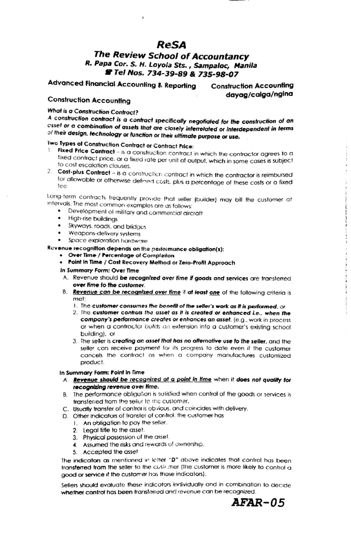 AFAR-05 - SAMPLE ACCOUNTING MATERIAL FOR STUDENTS IN THE PH ...