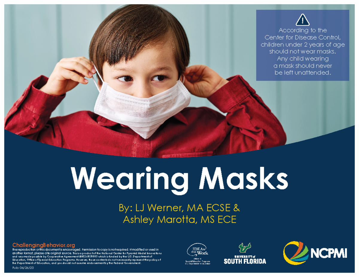 Wearing-Masks Story book - 1 Wearing Masks By: LJ Werner, MA ECSE ...