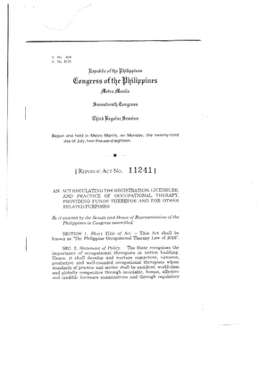 Functional Independence Measure Manual - BS Occupational Therapy - SWU ...