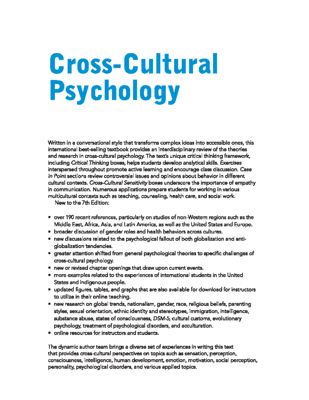 Cross.cultural psychology critical thinking and contemporary ...