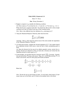 Math Methods Additional Assignment - MATH 20630 - Studocu