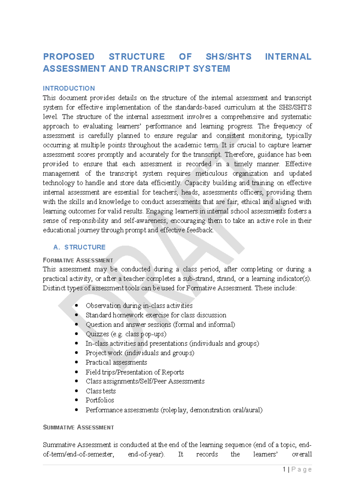 Na CCA Internal Assessment and Transcript System 06072024 - PROPOSED ...