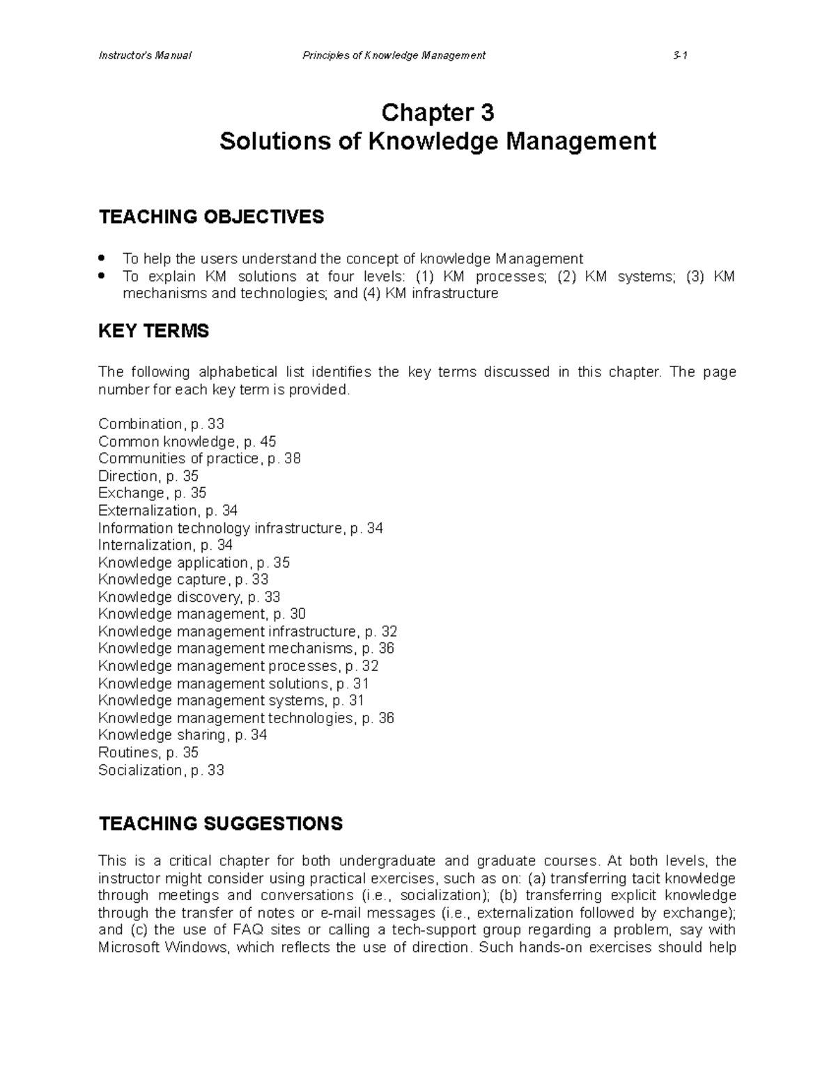 Lecture Note - Chapter 3 Solutions of Knowledge Management TEACHING ...