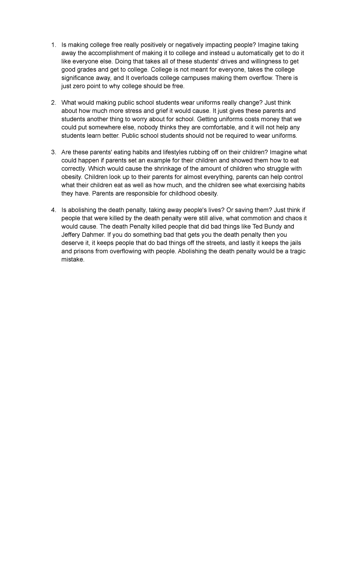 English+Intros - idk - Is making college free really positively or ...