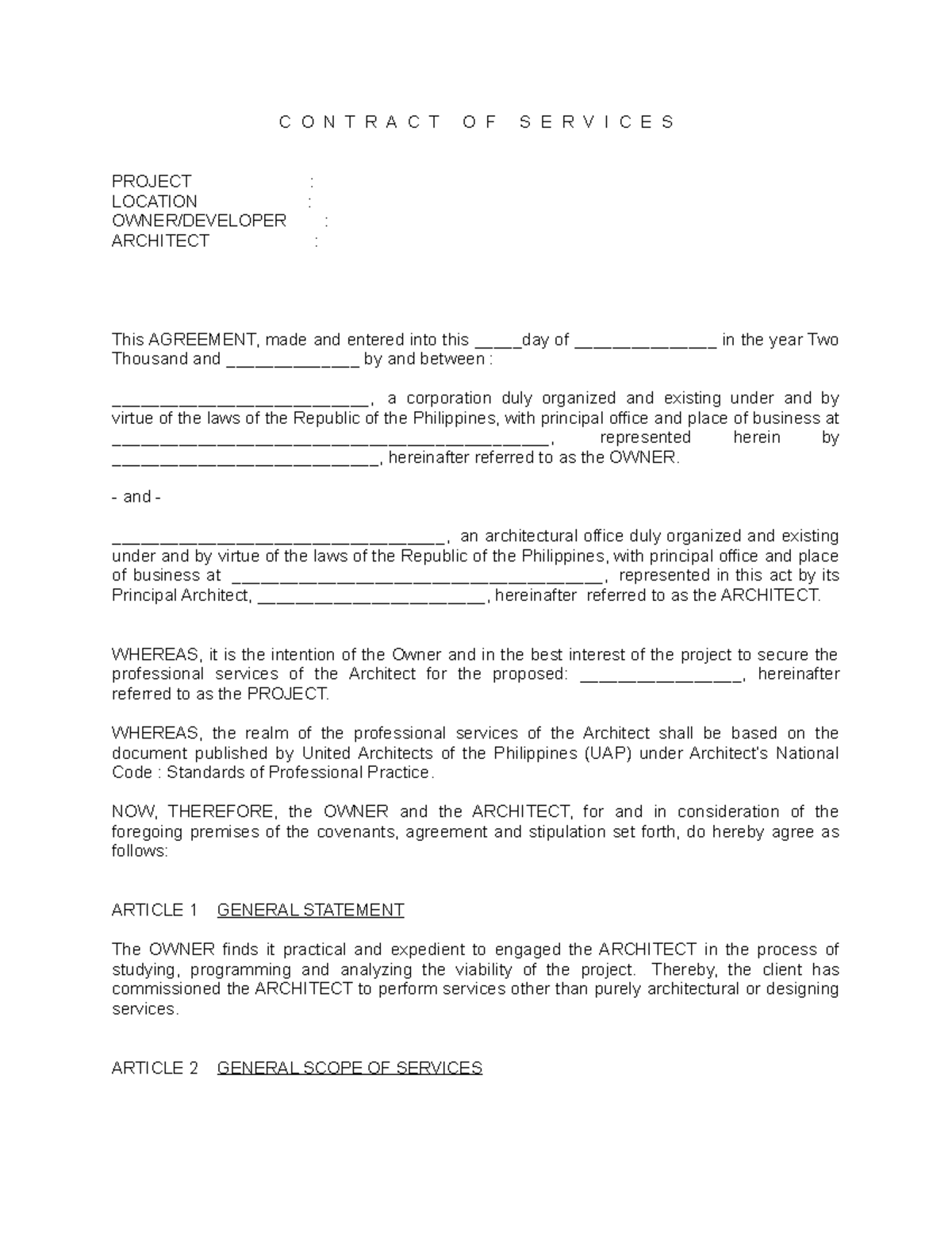 Design contract - f4f4f4f - C O N T R A C T O F S E R V I C E S PROJECT ...