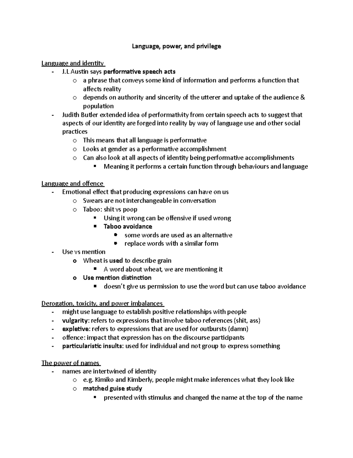 LING textbook chapter 2- Language, power, and privilege - Language ...