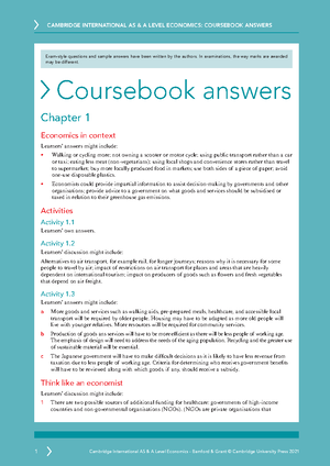 Cambridge International AS and A Level Economics Workbook Answers ...