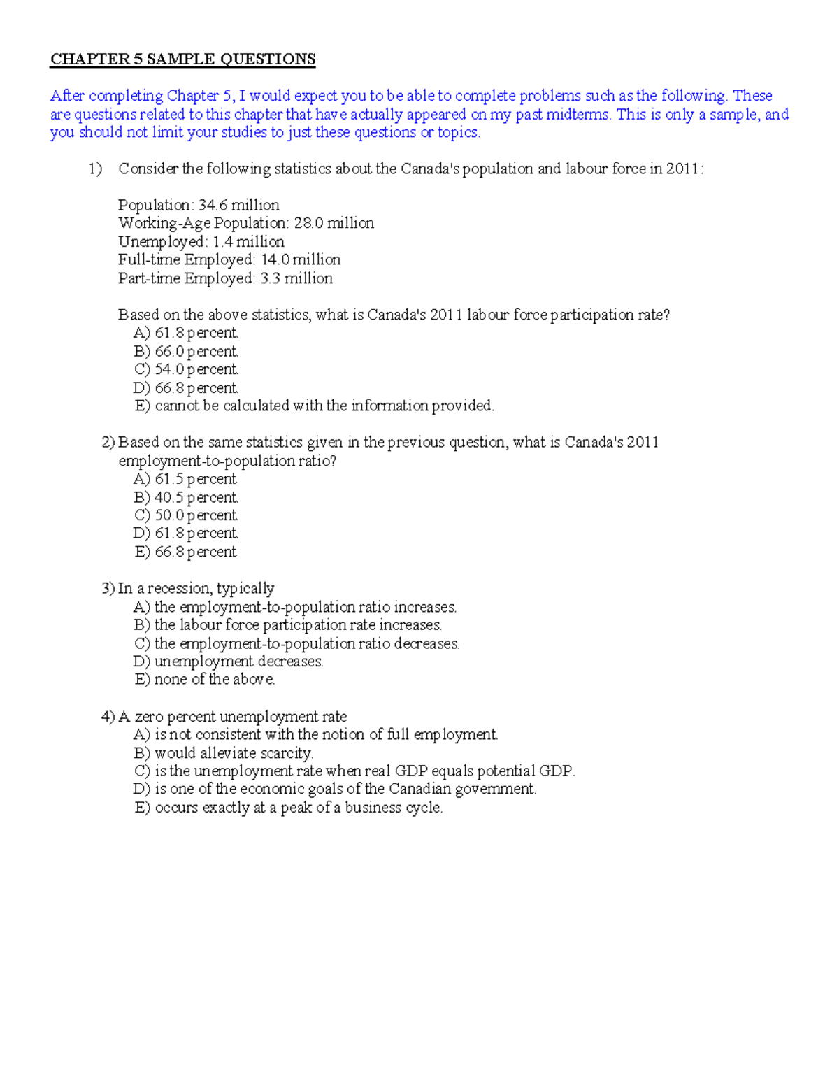 Ch 5 - Lecture notes 5 on Money the inflation rate and whatever ...