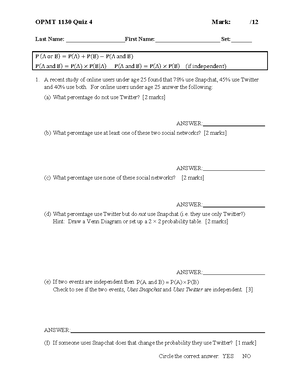 Formulas for Test 1 - mmm - OPMT Formulas for Test 1 Lower fence Upper ...