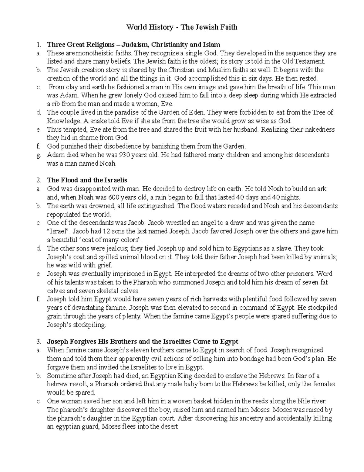 The Jewish Faith - World History - The Jewish Faith Three Great ...