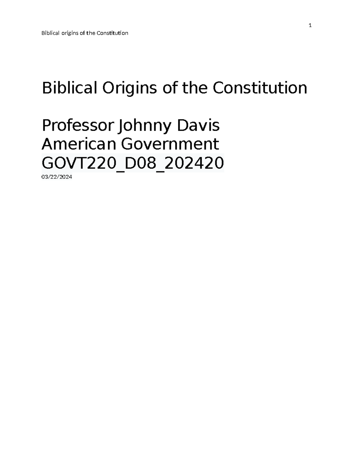 Biblical Origins of the Constitution - Biblical origins of the ...