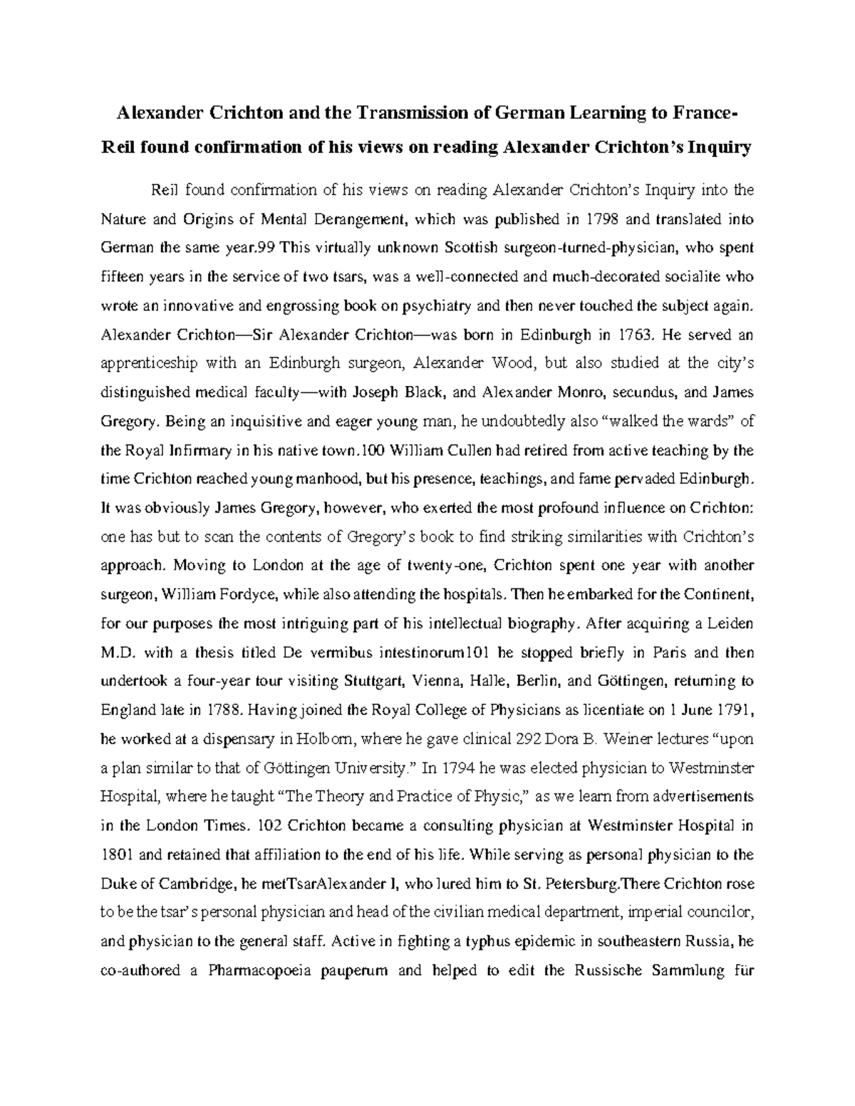 Alexander Crichton and the Transmission of German Learning to France ...