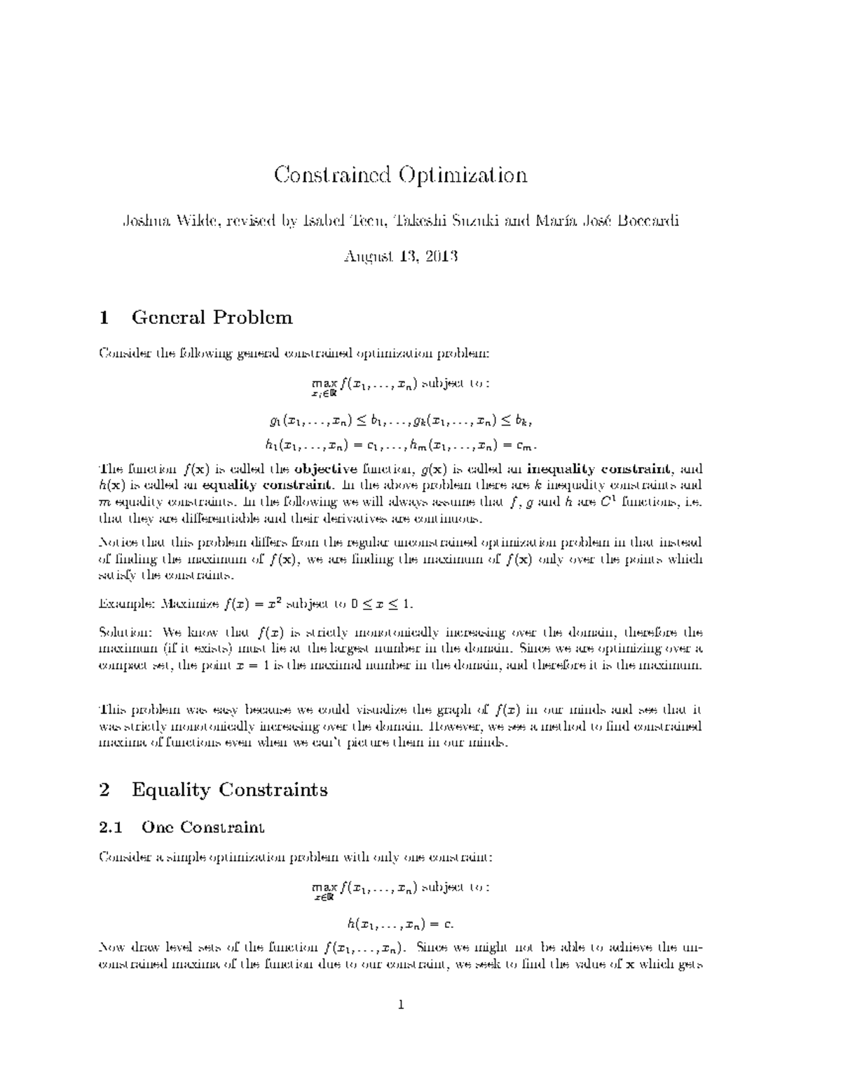 Constrained Optimization - ♦♥str ♥ ♣t ♠ ③ t ♦♥ ♦s r s ② s s - Studocu
