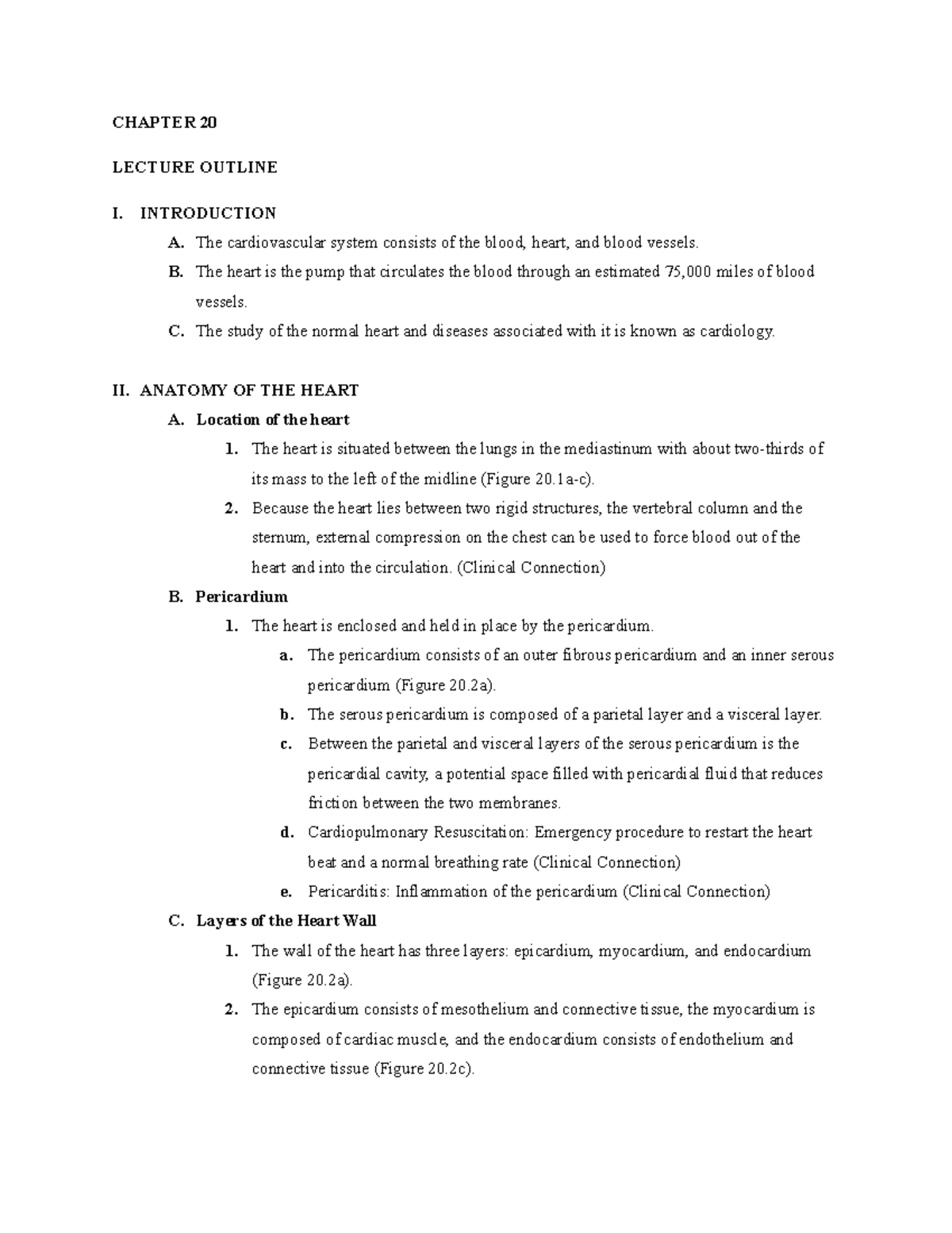 Chapter 20 Outline - CHAPTER 20 LECTURE OUTLINE I. INTRODUCTION A. The ...