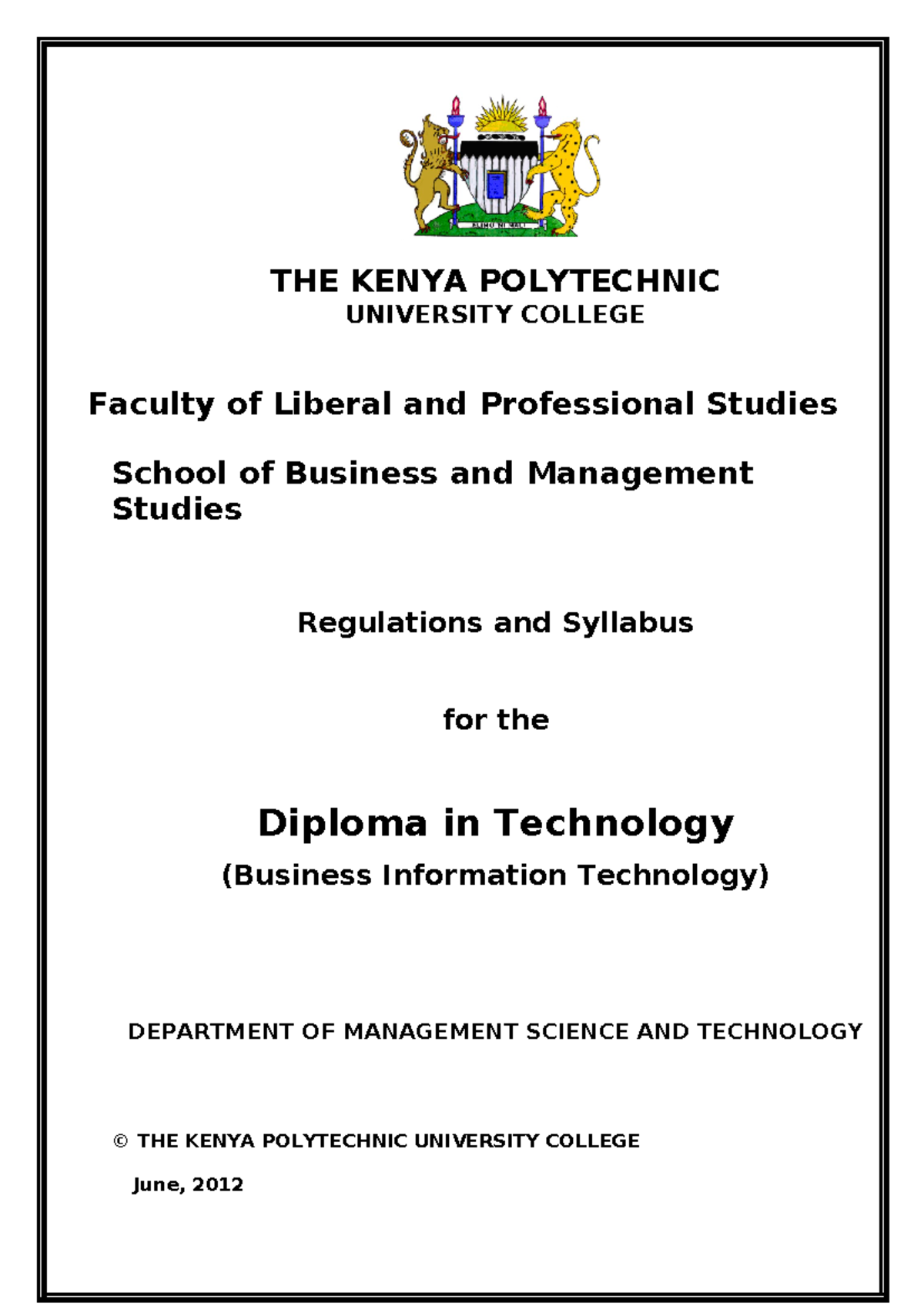 DBIT Syllabus - Course Summary of all units done in Diploma BIT - THE ...
