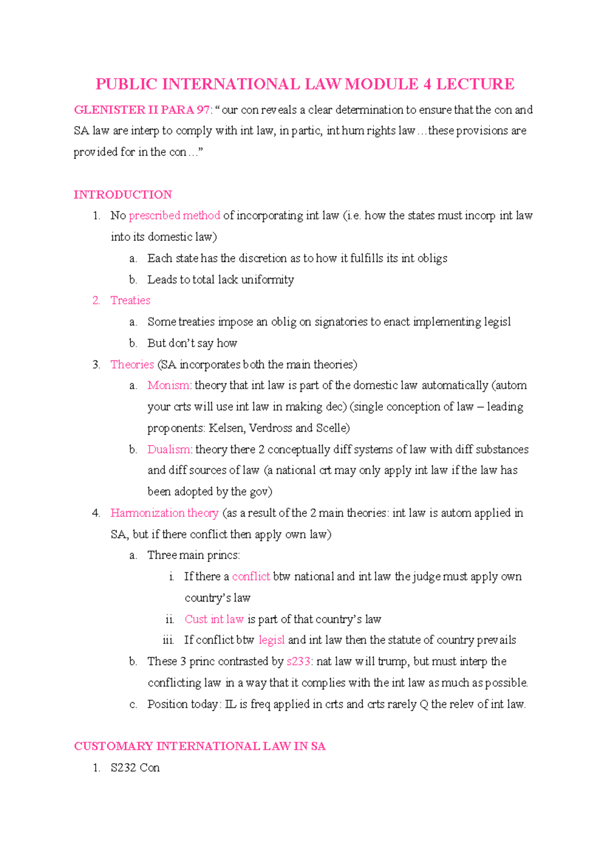 Lecture 4 ( Module 4) - PUBLIC INTERNATIONAL LAW MODULE 4 LECTURE ...