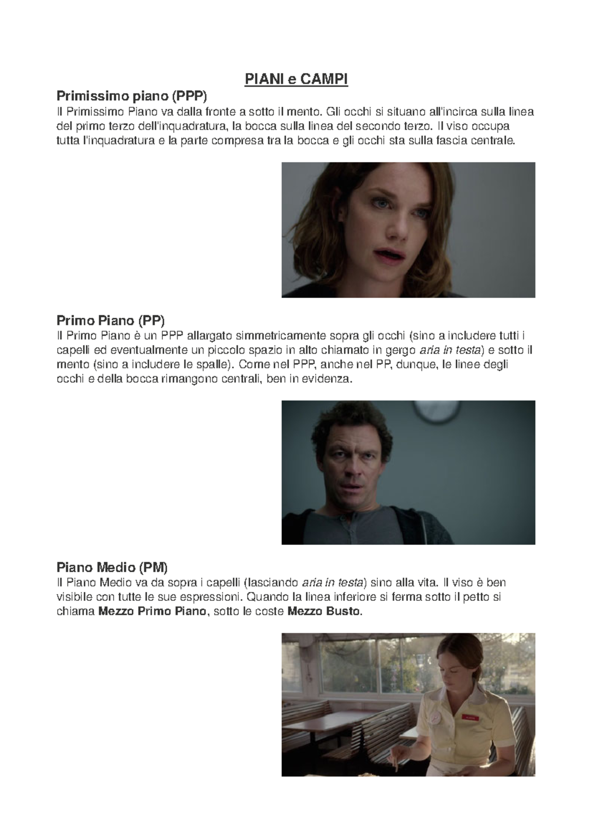 Dispensa 3 B piani e campi - PIANI e CAMPI Primissimo piano (PPP) Il ...