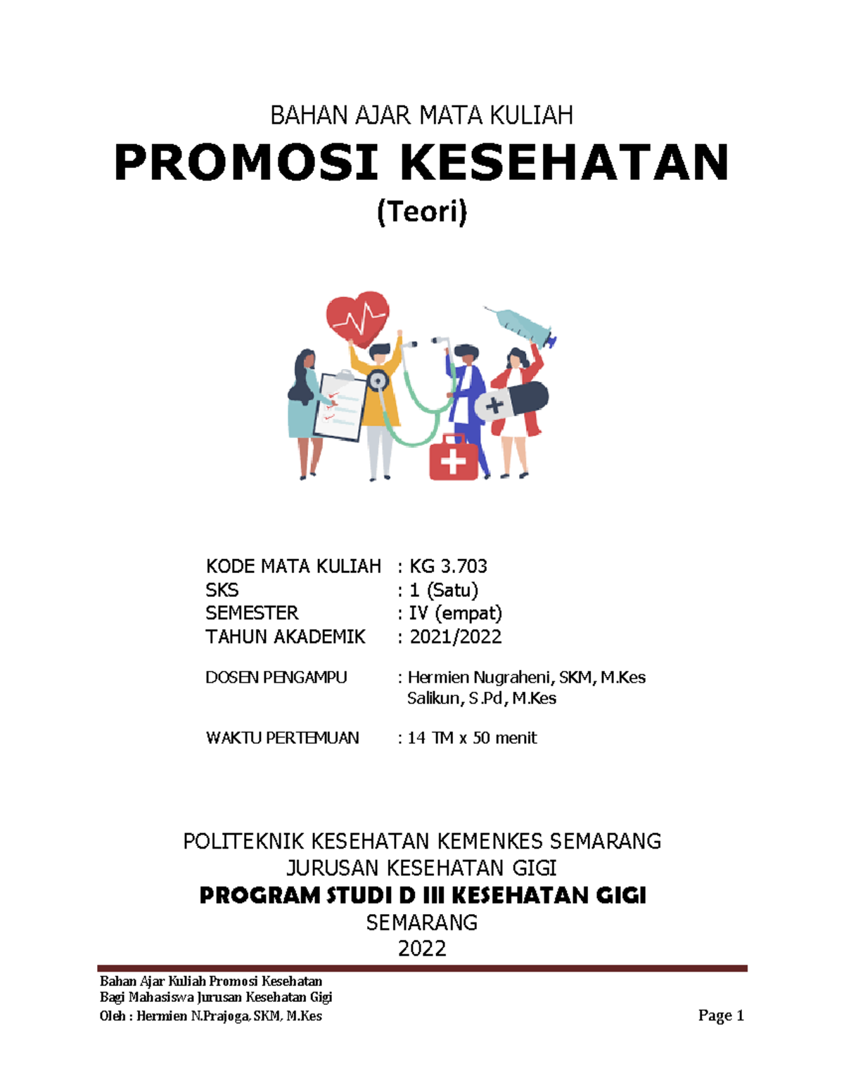 Bahan Ajar Promkes D3JKG 2122 - Bahan Ajar Kuliah Promosi Kesehatan ...