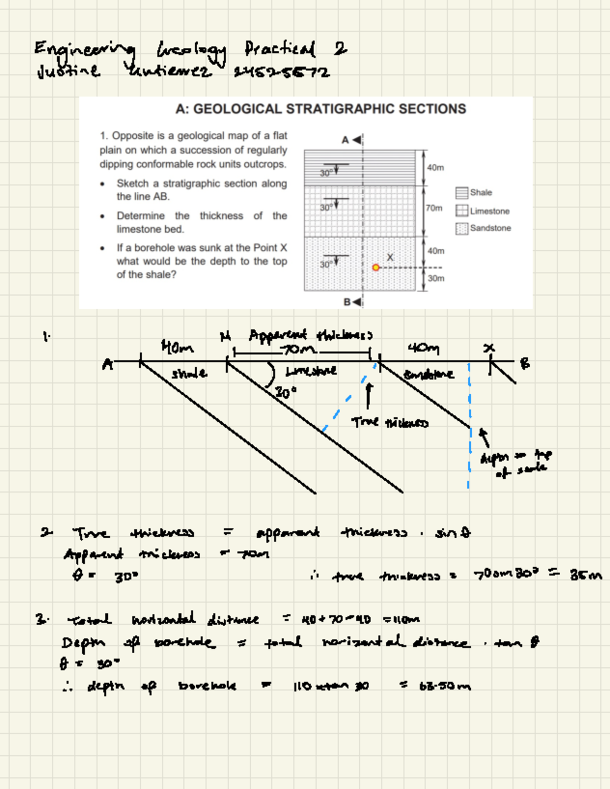 48330 Engineering Geology Practical 2 - 24525572 Justine Gutierrez - Engineering Geology ...