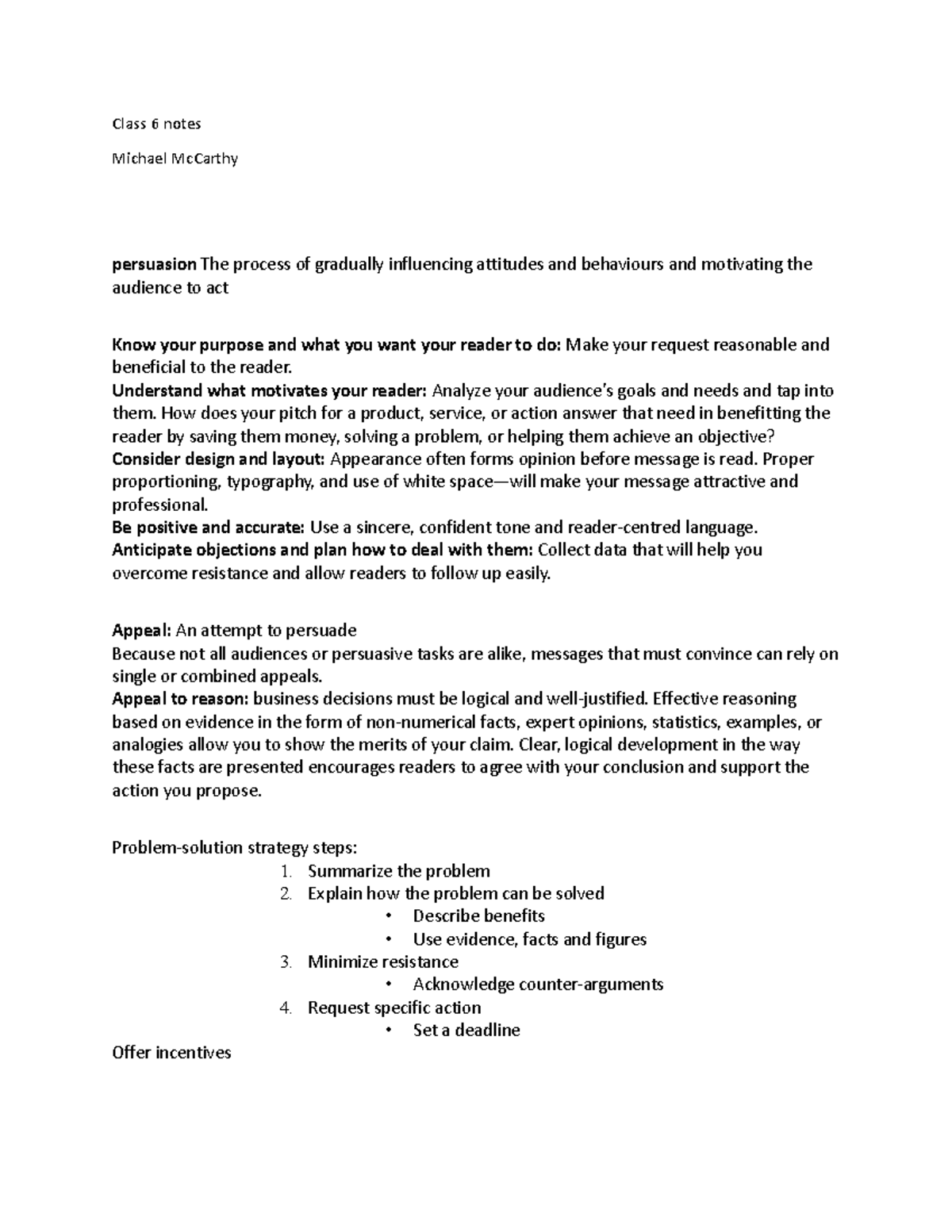 Class 6 notes - COMM 210 - Concordia - Studocu