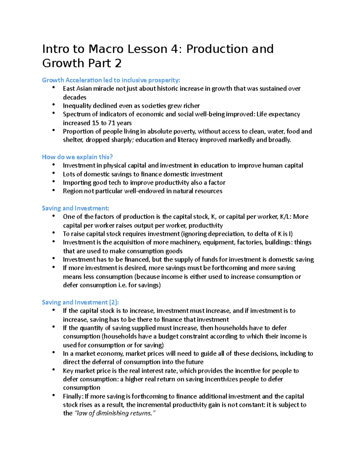 Intro to Macro Lesson 4 Part 2 - Intro to Macro Lesson 4: Production ...