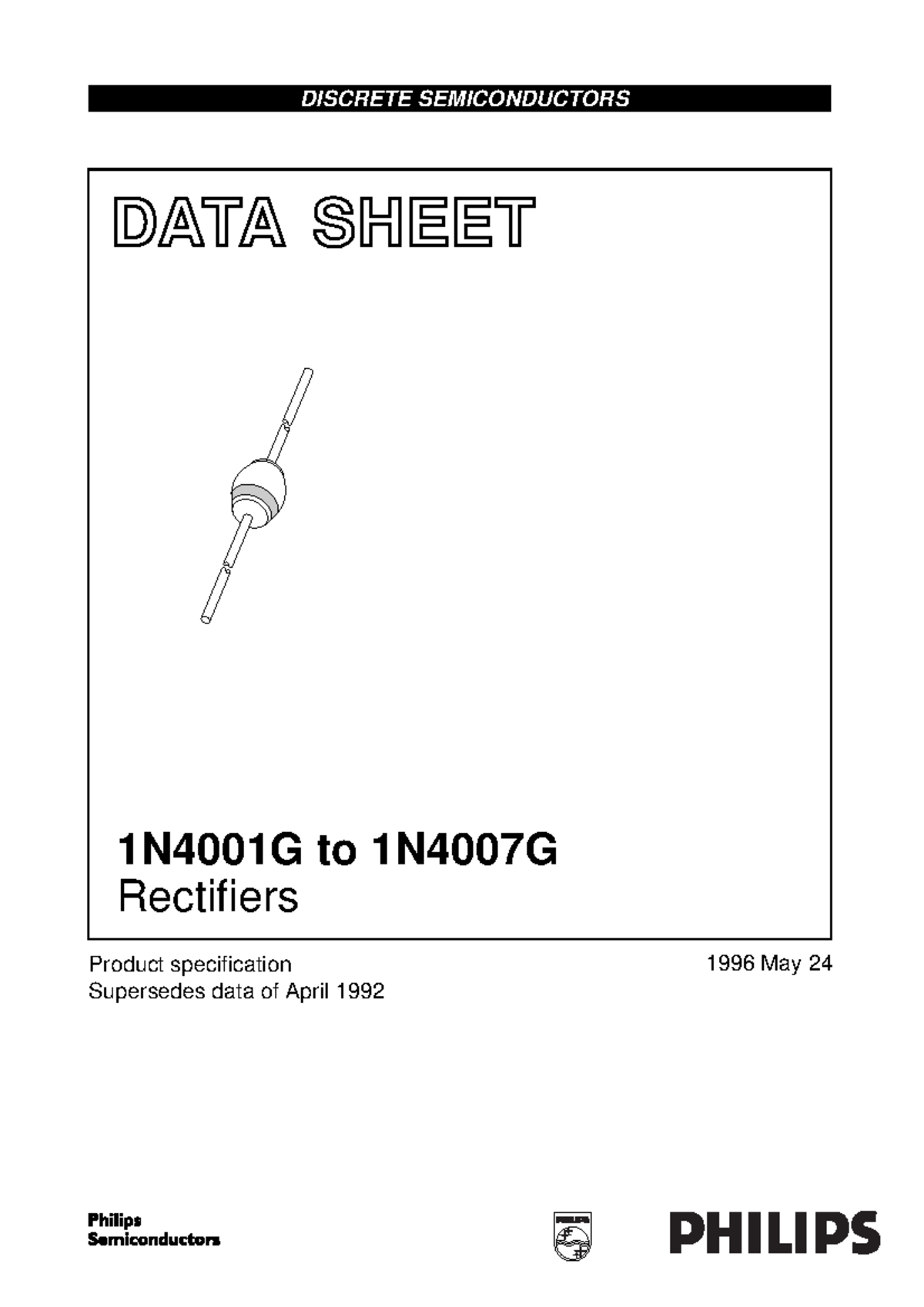 1N4005 - DATA SHEET Product specification Supersedes data of April 1992 ...