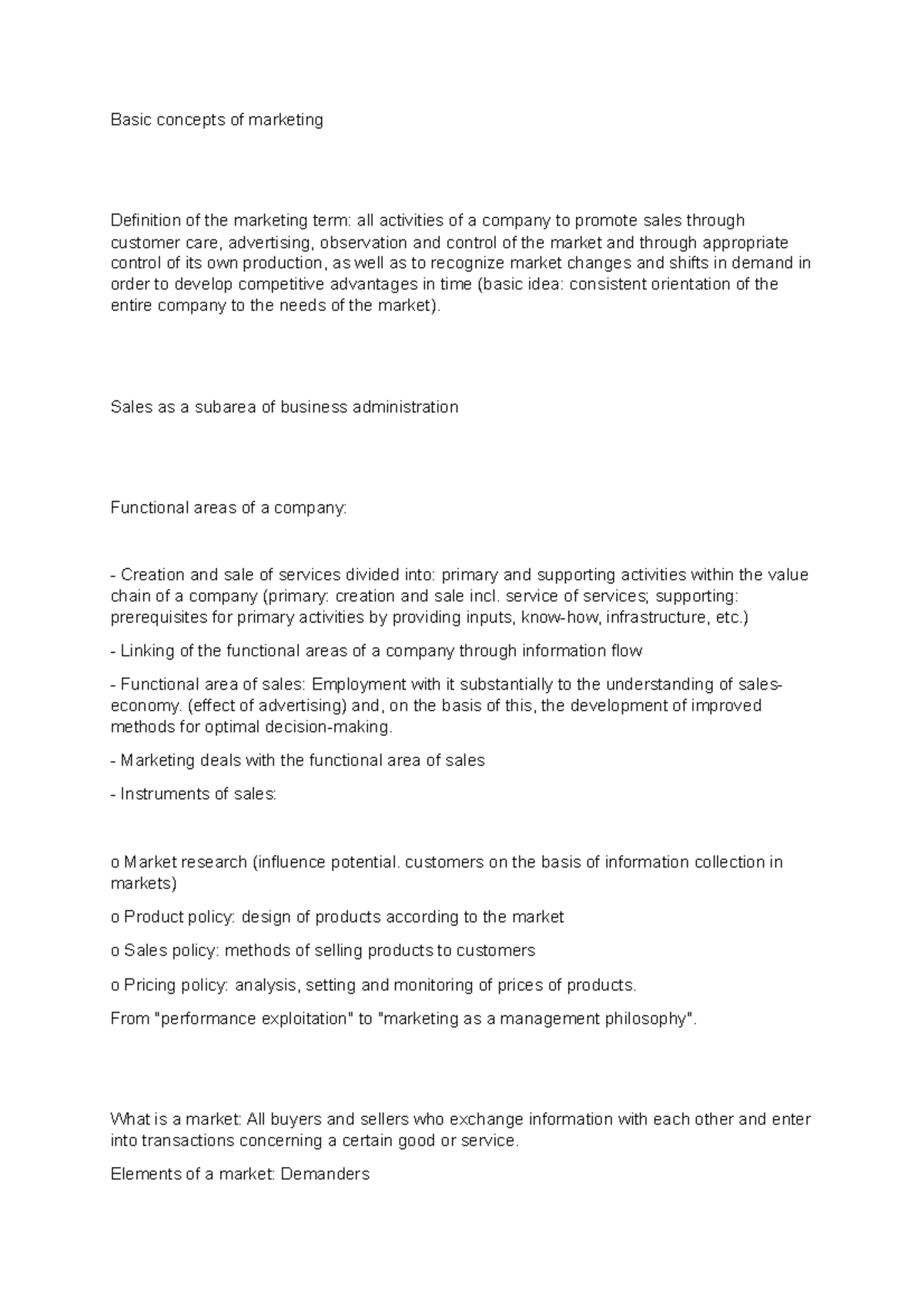 Basic concepts of marketing - Basic concepts of marketing Definition of ...