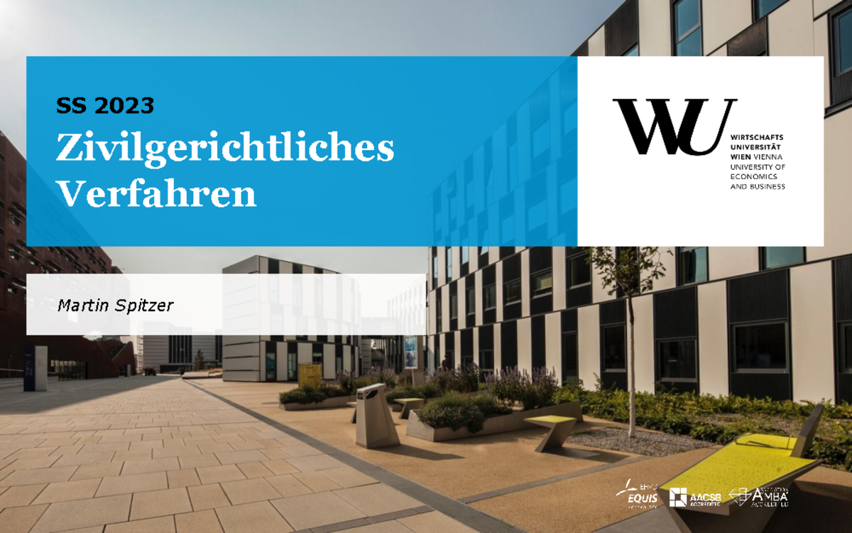 Einheit 1 - Zivilgerichtliches Verfahren SS 2023 Martin Spitzer ...