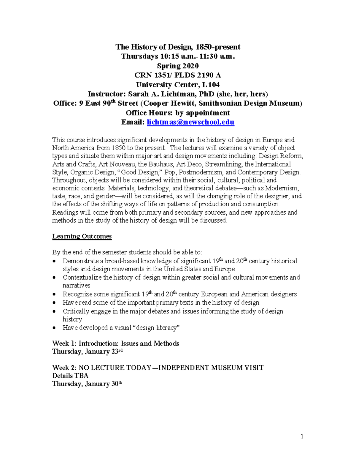 History of Design Spring 2020 Final 012020 - Warning: TT: undefined ...