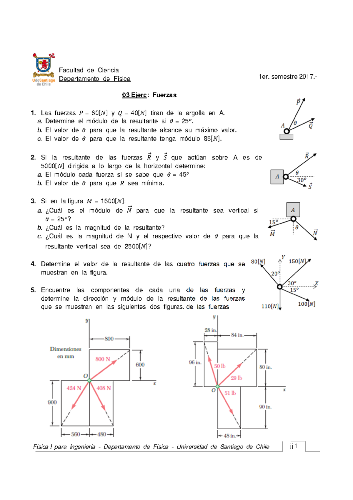 Ej 03 Fis I 2017-1 Fuerzas - Física I para Ingeniería - Departamento de ...