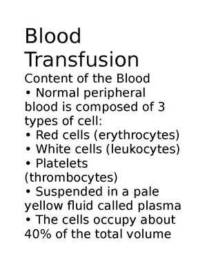 2018 nov ICT - hgfnh - Blood transfusion sciences - Studocu