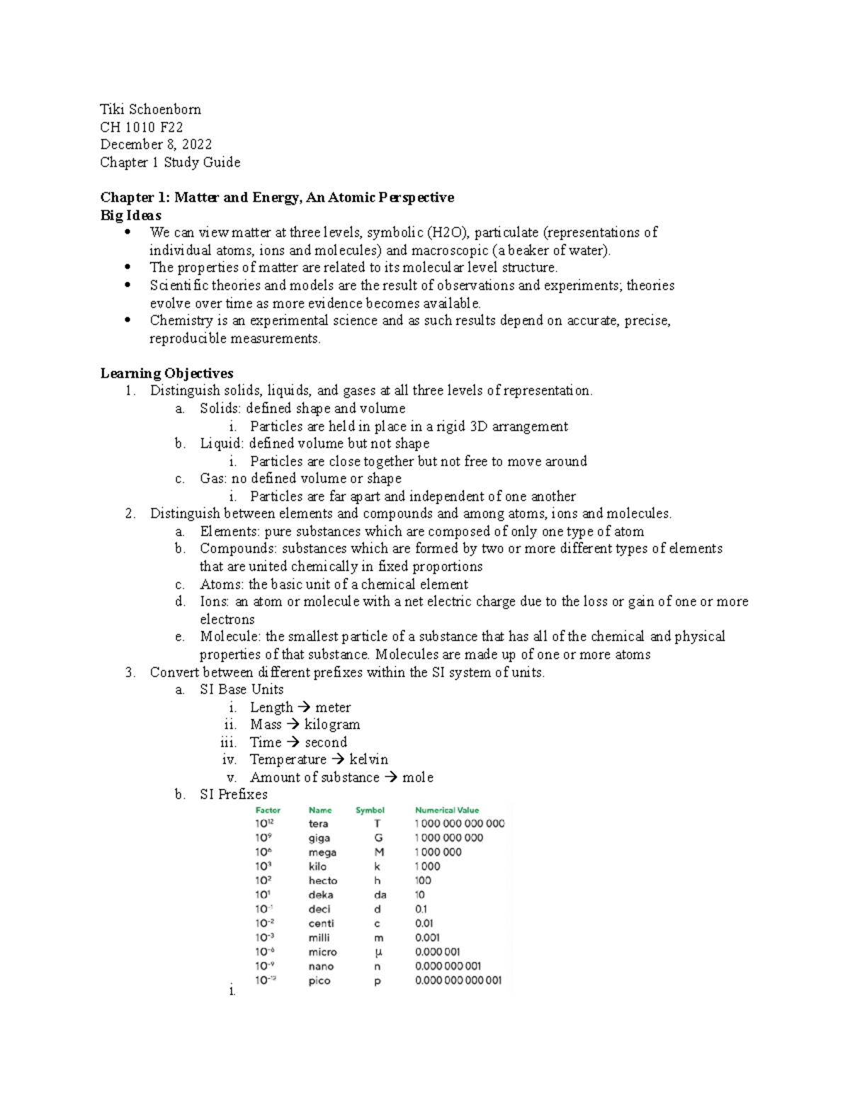 Chem CH 1 - Chemistry chapter 1 study guide for Dr. Delach - Tiki ...