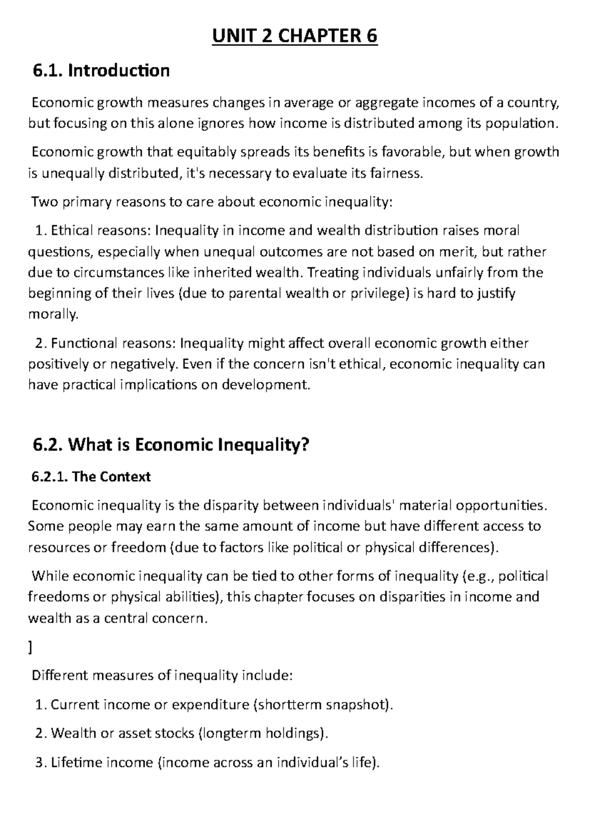 UNIT 2 notes - UNIT 2 CHAPTER 6 6. Introduction Economic growth ...