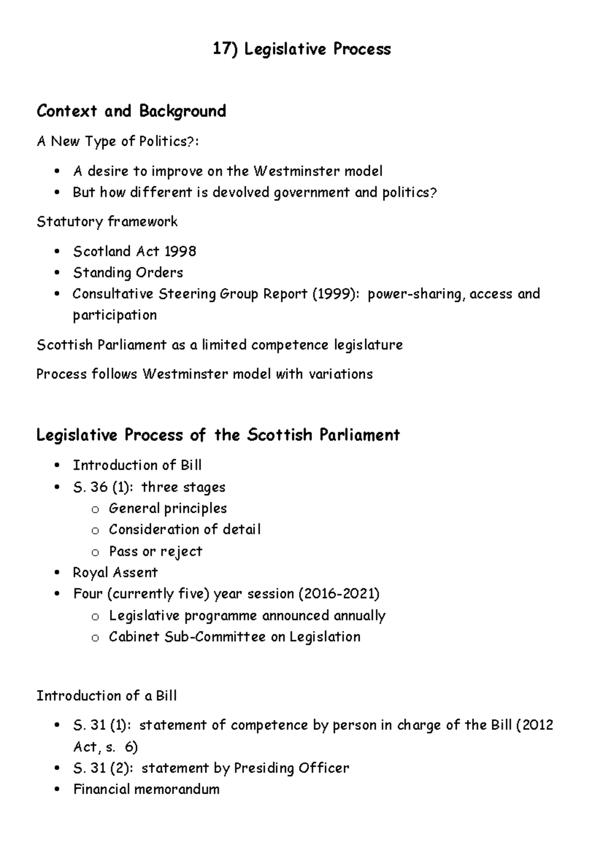 17. Legislative Process - 17) Legislative Process Context and ...