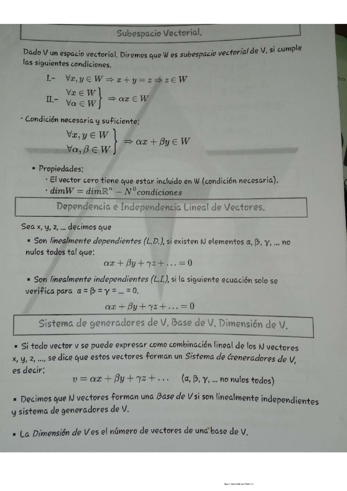 Formulario Á Lgebra - Ampliación de Cálculo - Studocu