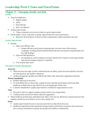 Leadership Week 1 Notes - Leadership Week 1 Notes and PowerPoints ...