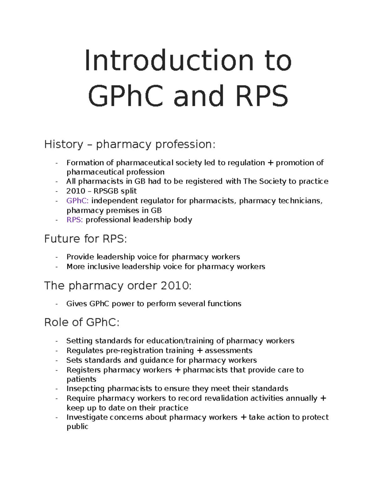 Role of a pharmacist for pharmacy students - Introduction to GPhC and ...