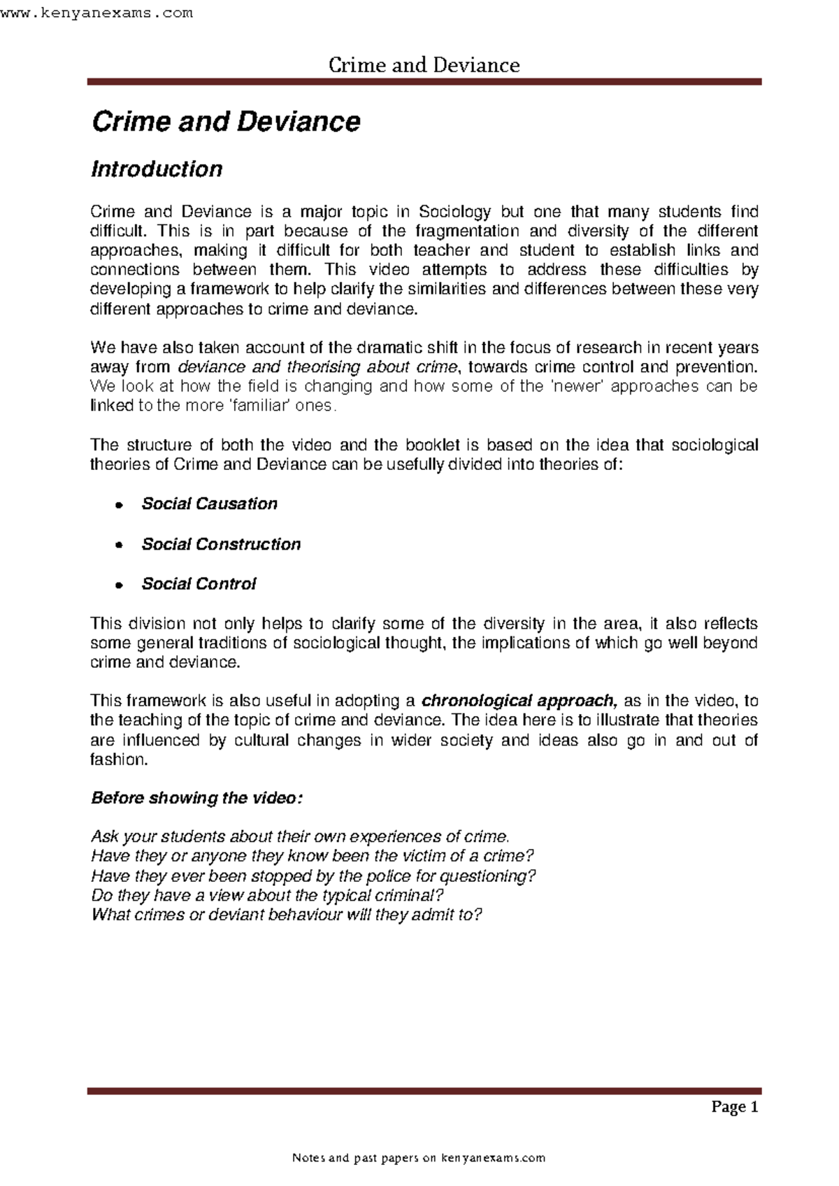 Social deviance and crime - Crime and Deviance Crime and Deviance ...