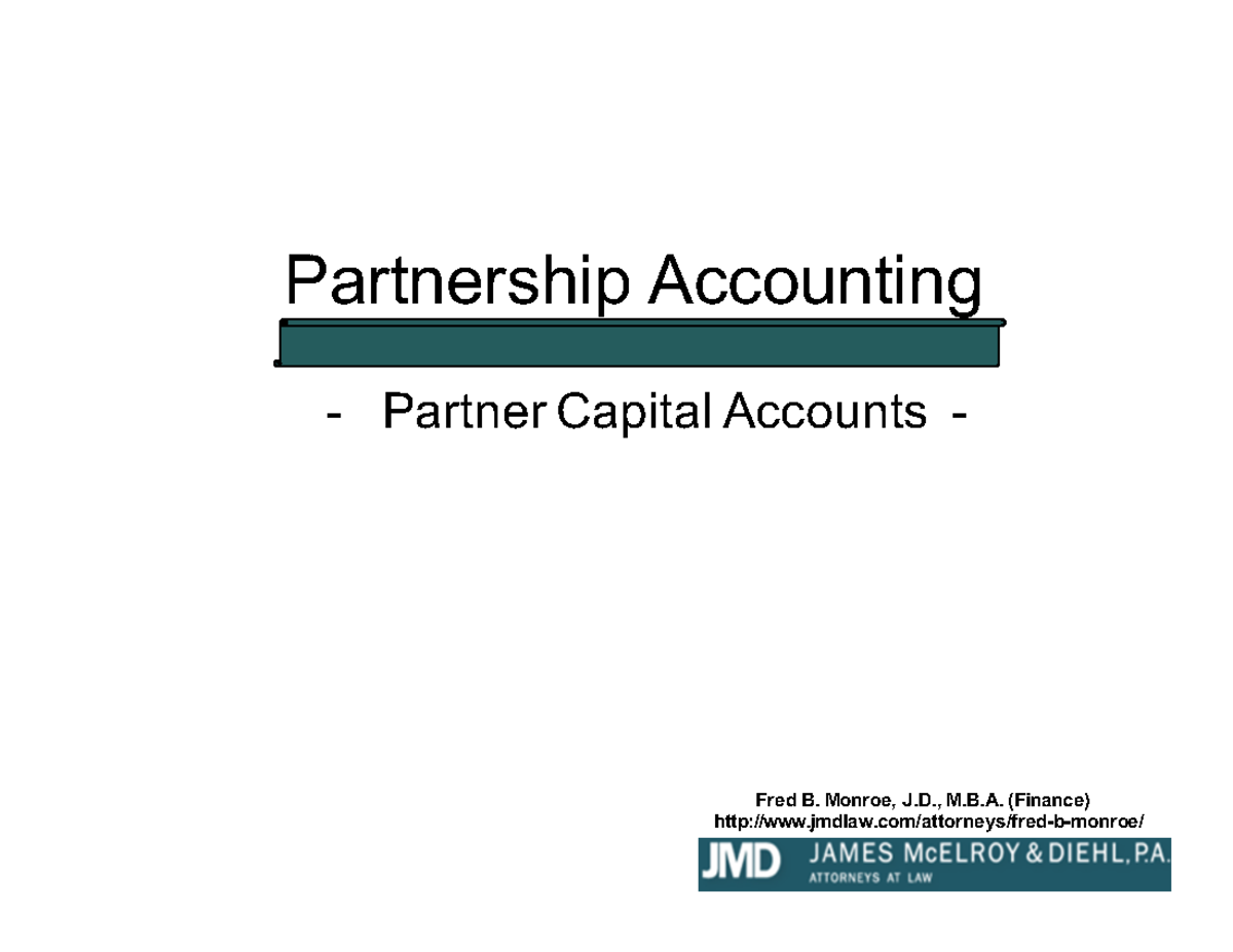 Partnership accounting partner capital accounts - Partnership ...