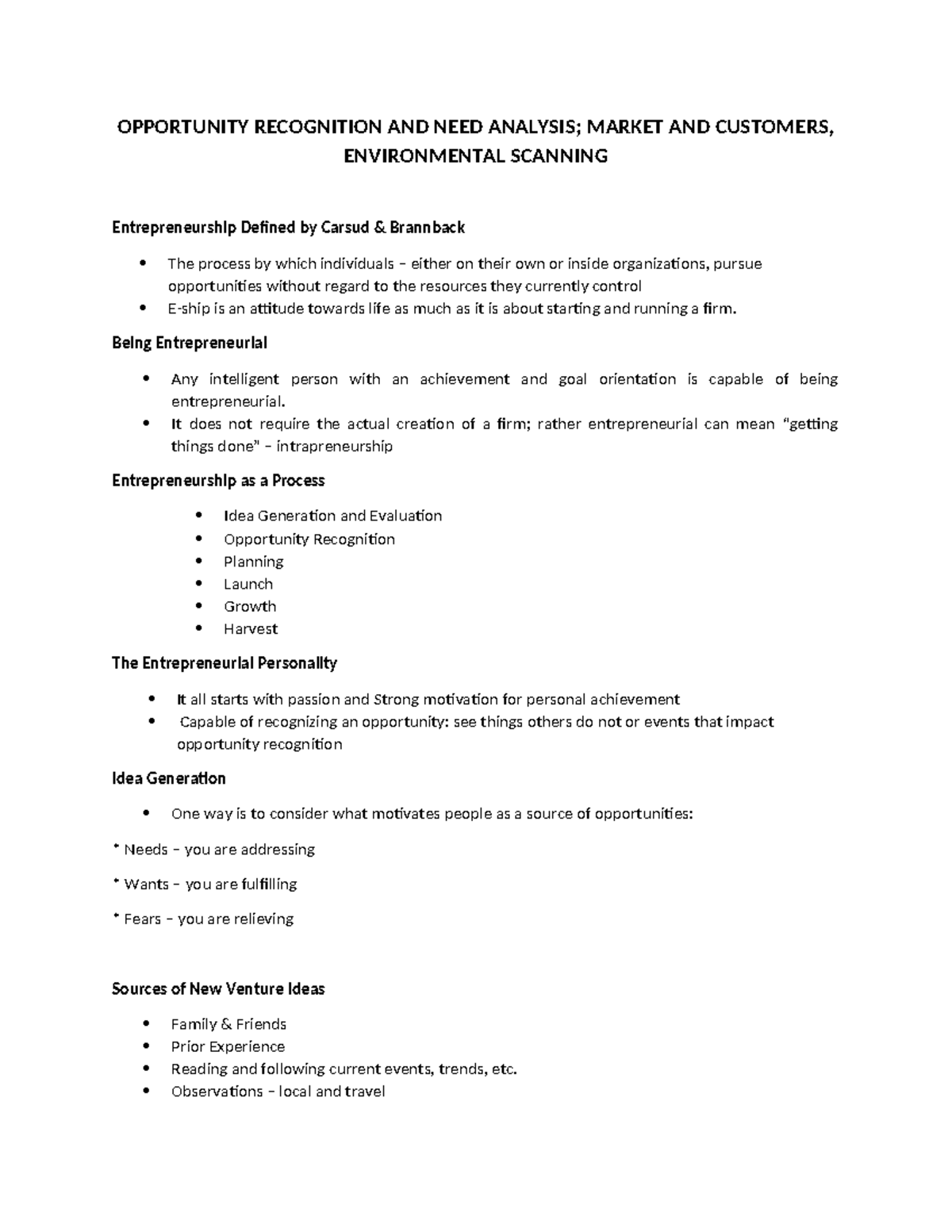 Group-1- Handouts - lecture - OPPORTUNITY RECOGNITION AND NEED ANALYSIS ...