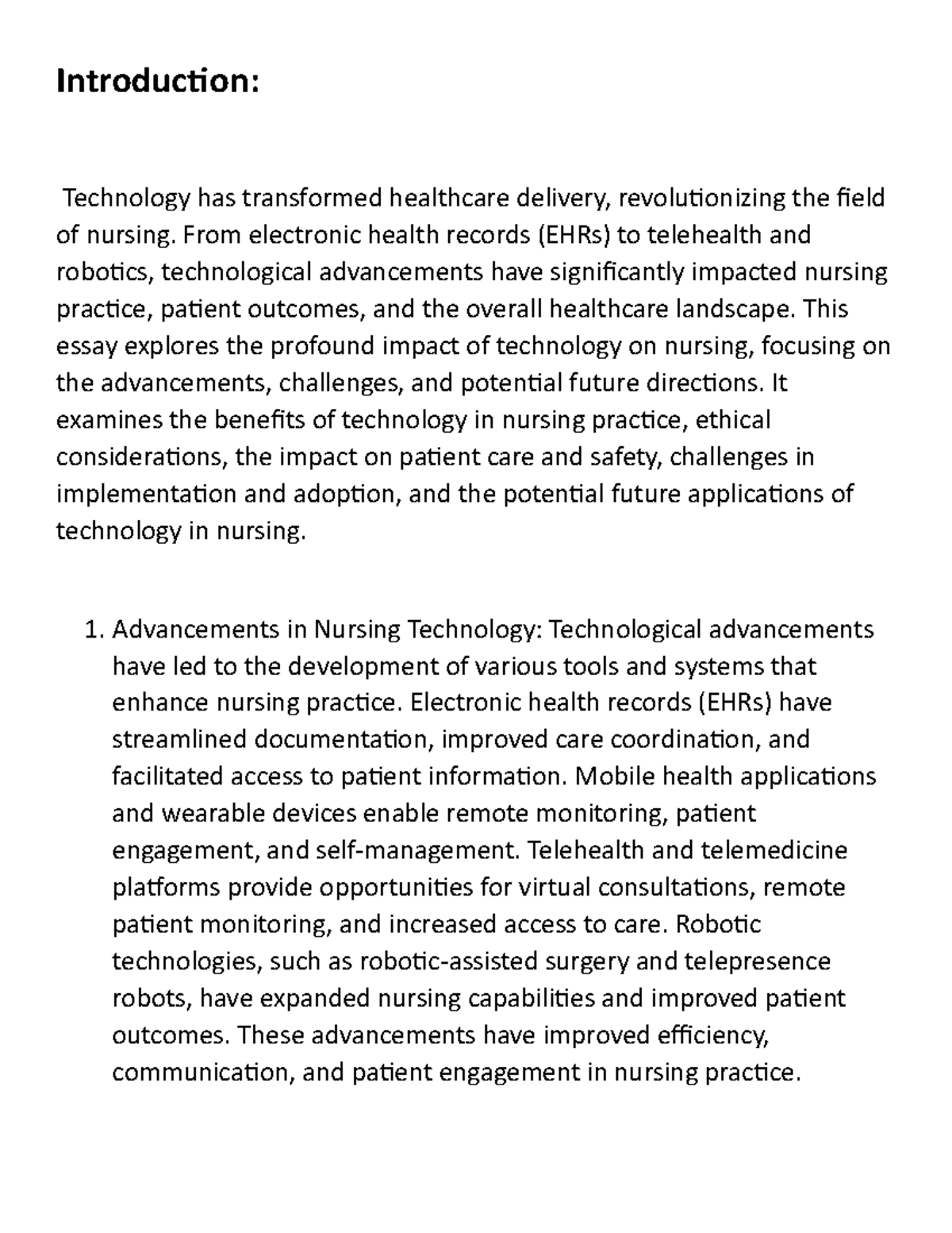The Impact Of Technology In Nursing Introduction Technology Has the-impact-of-technology-in-nursing-introduction-technology-has