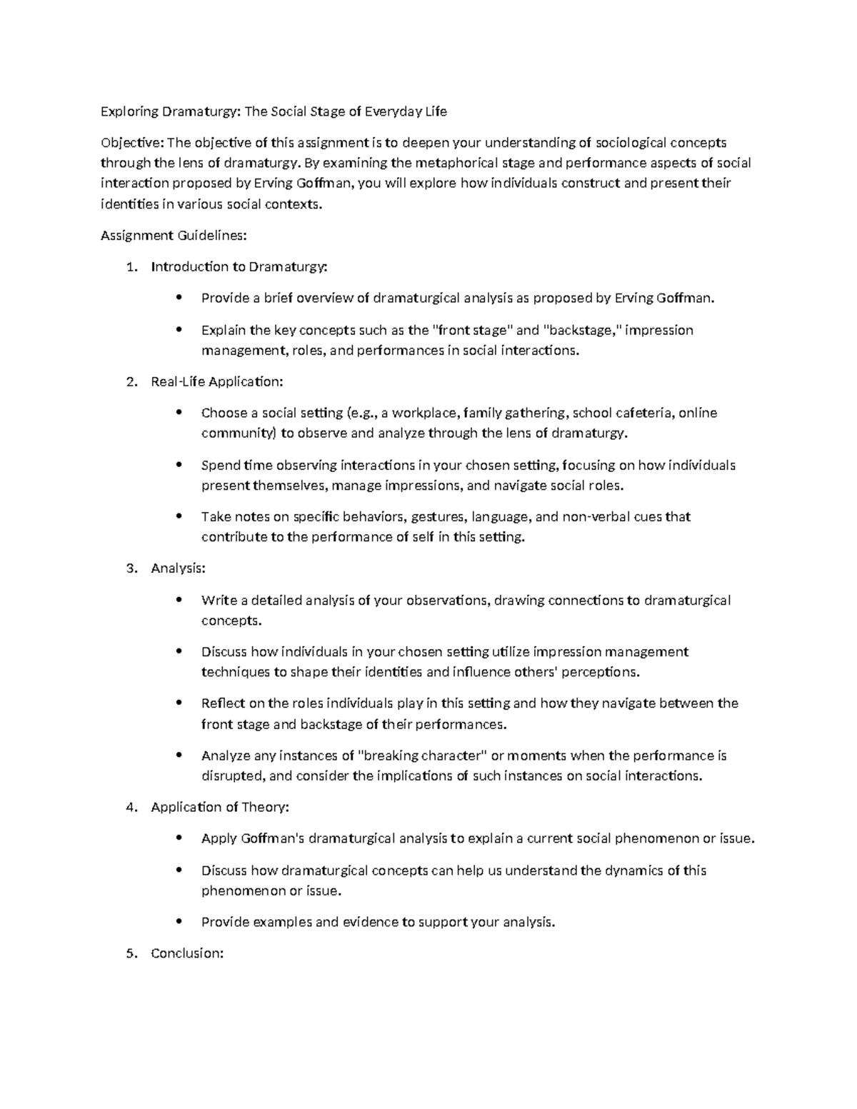 Exploring Dramaturgy - By examining the metaphorical stage and ...