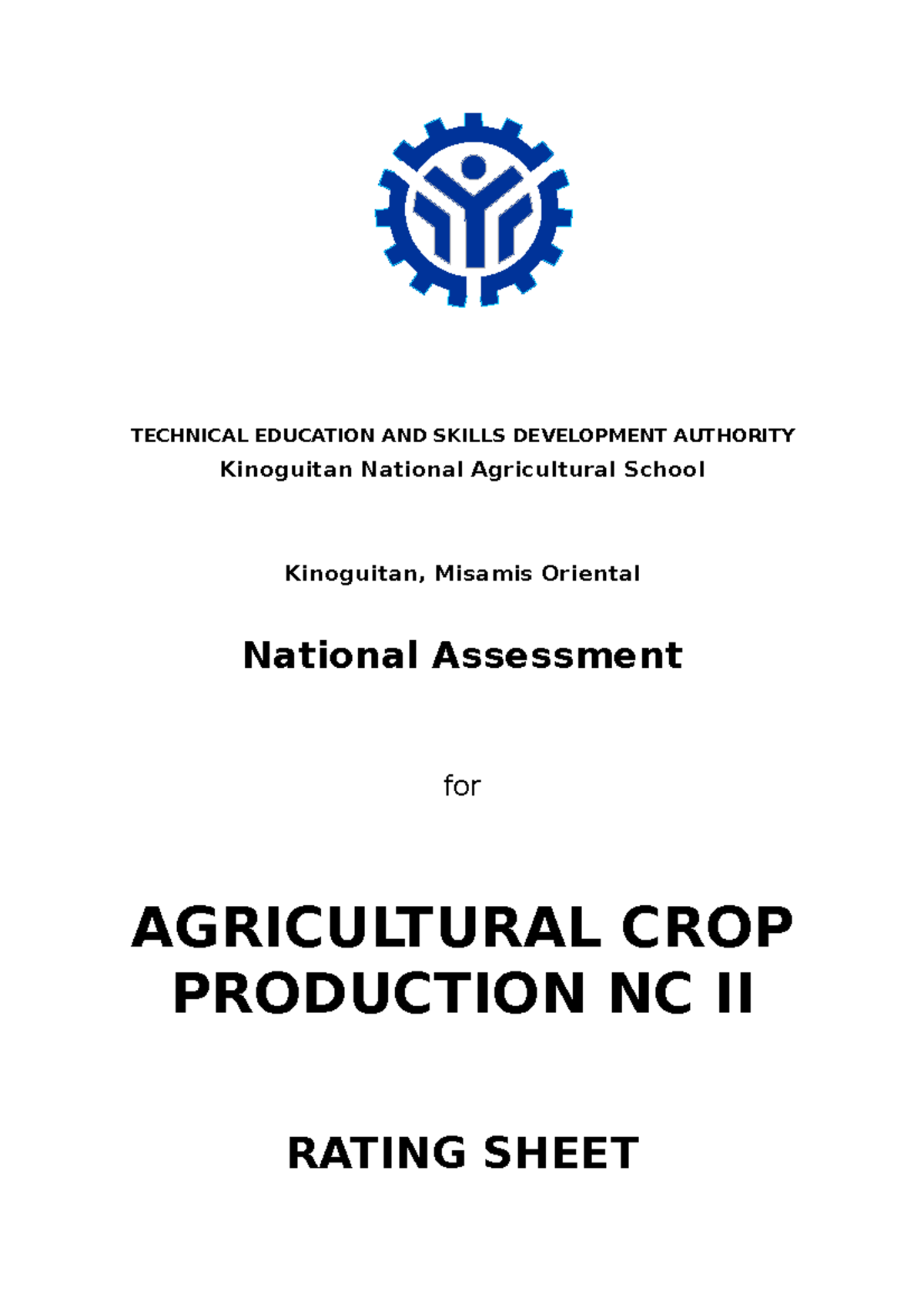 Institutional-assessment-tools CLabadan - TECHNICAL EDUCATION AND ...