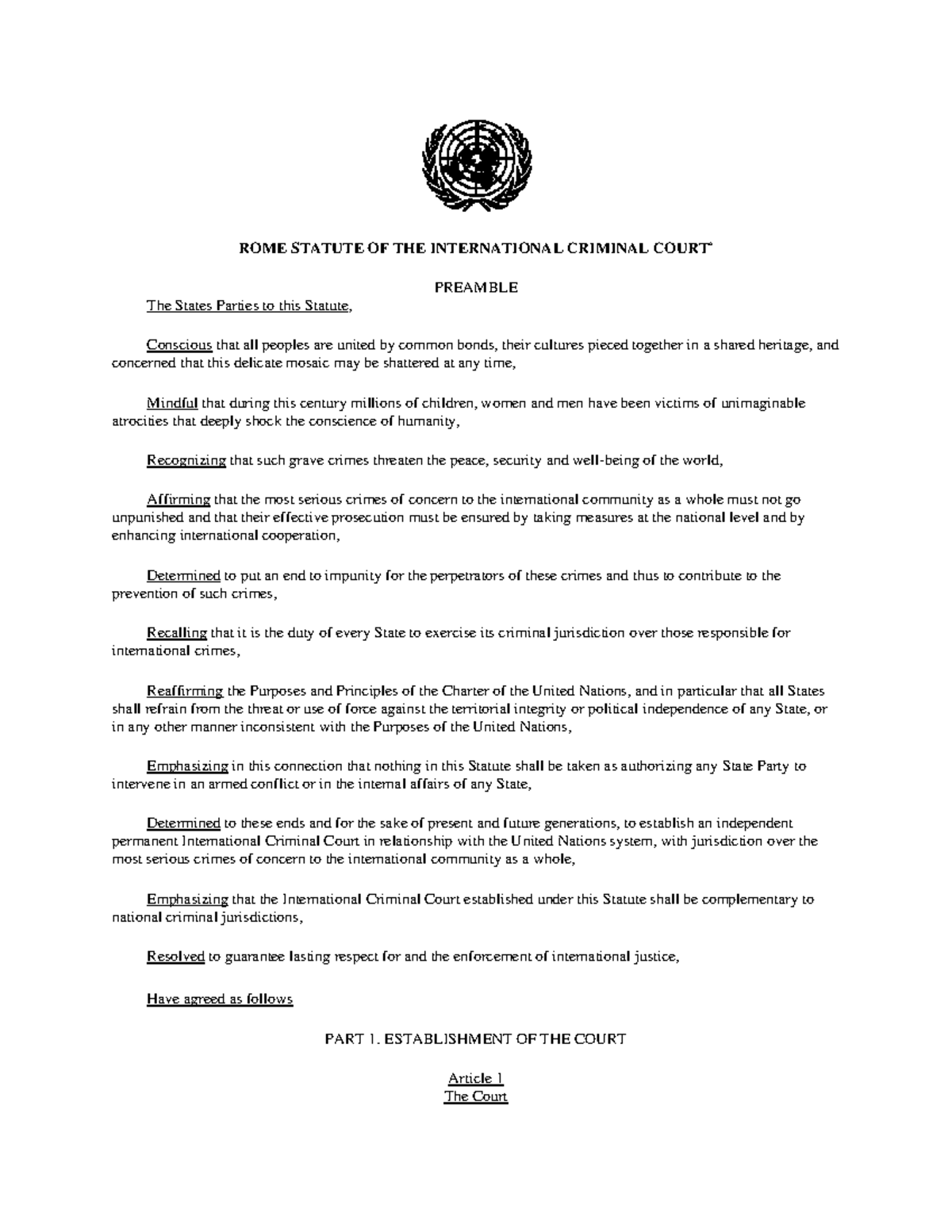 Xxxvii Curso Rome Statute David P Stewart - ROME STATUTE OF THE ...