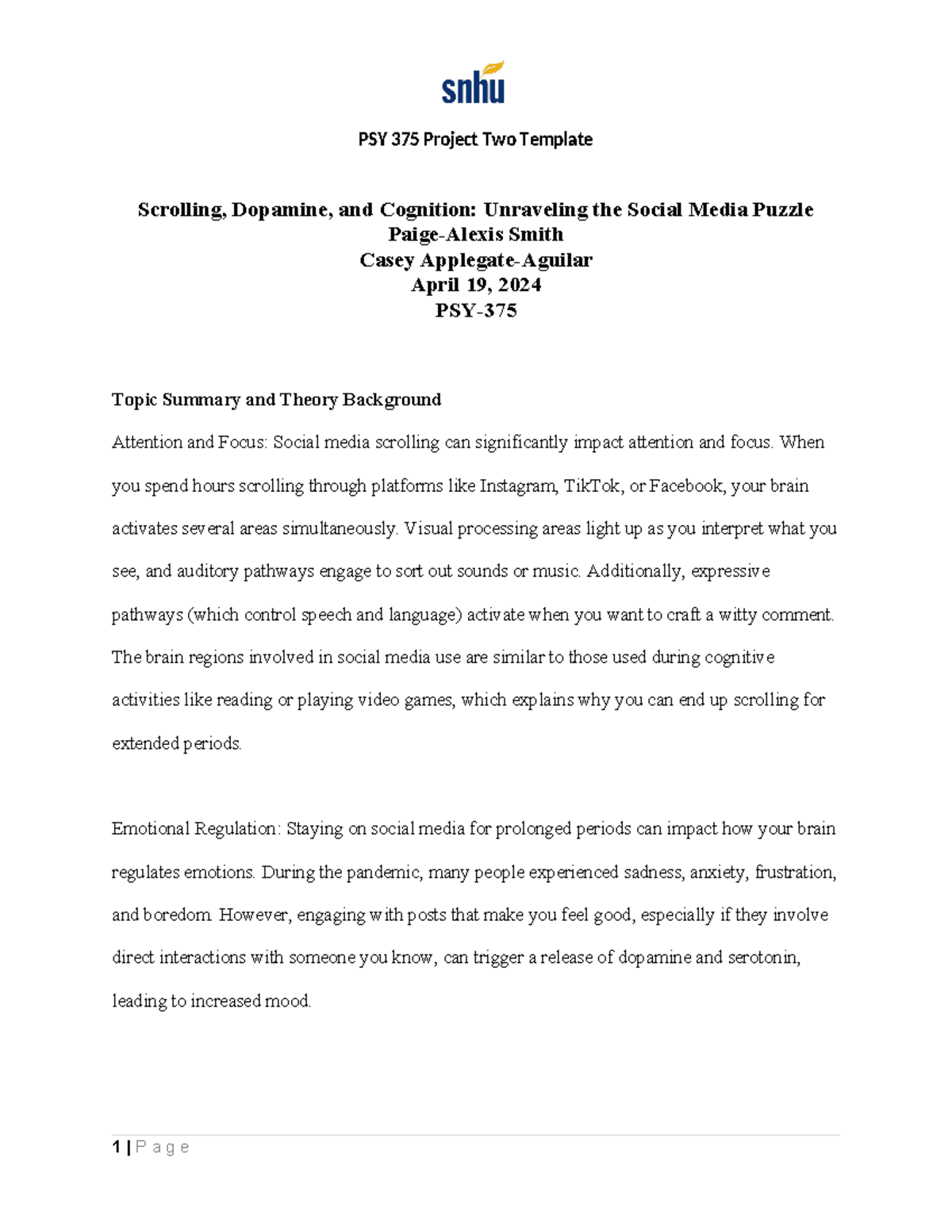 7-2 psy 375 done - PSY 375 Project Two Template Scrolling, Dopamine ...