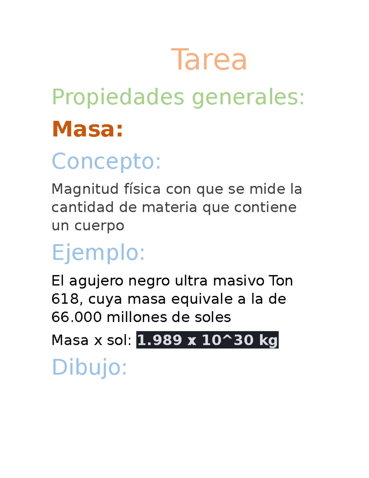 Propiedades generales - Tarea Propiedades generales: Masa: Concepto ...