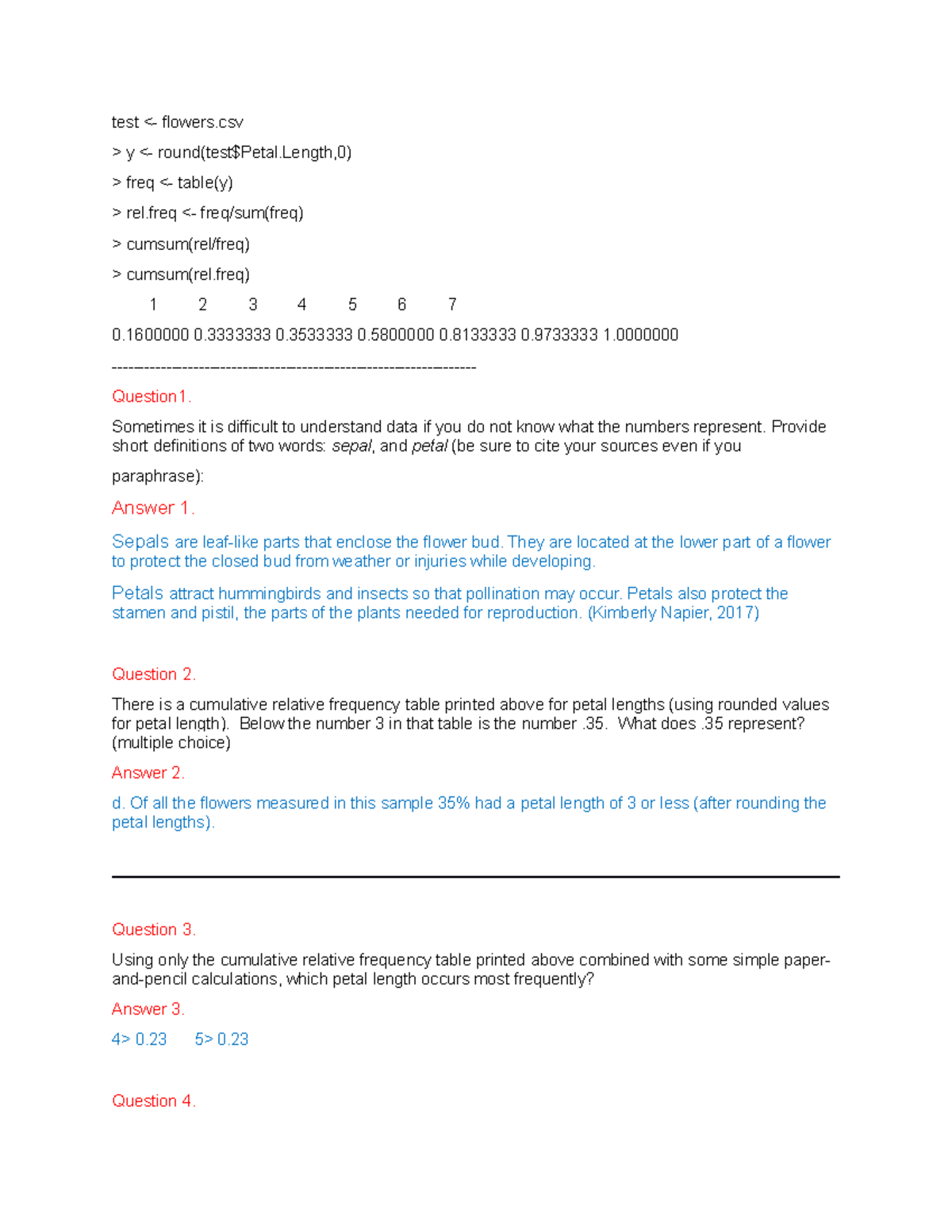 Assignment Unit 2 - test y freq