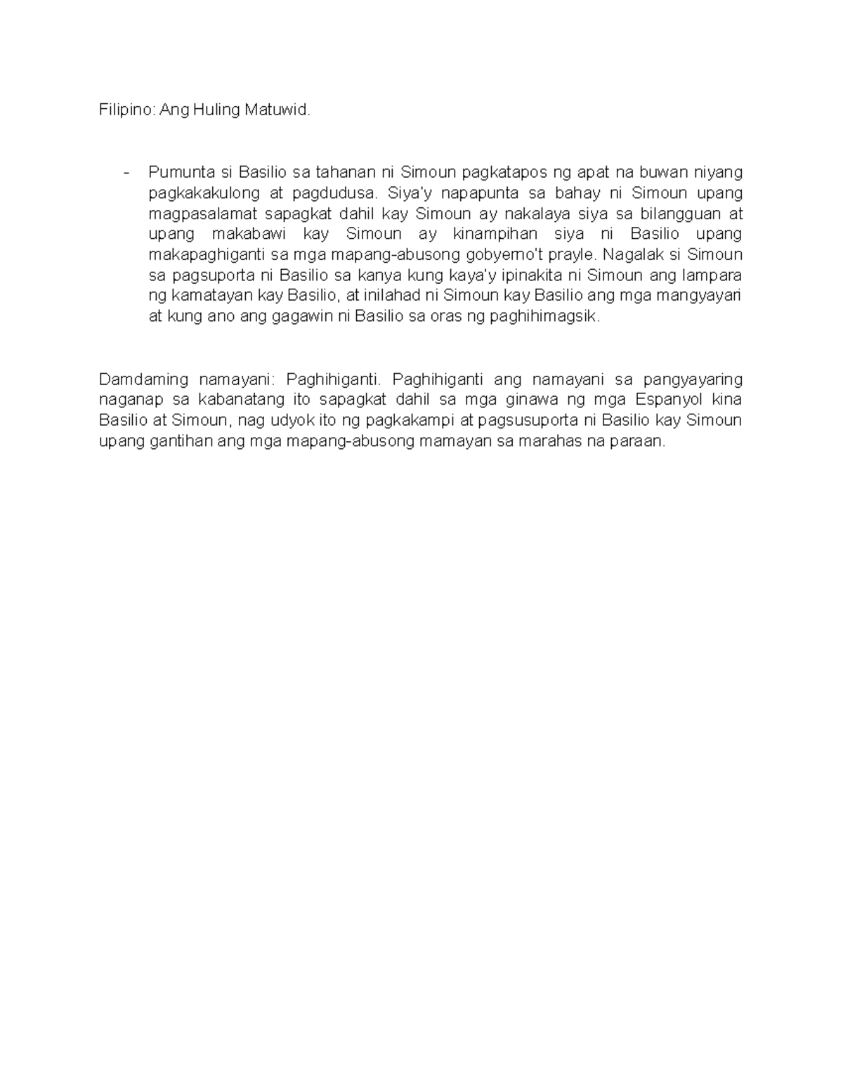 Filipino 2 - Nothing really - Filipino: Ang Huling Matuwid. Pumunta si ...