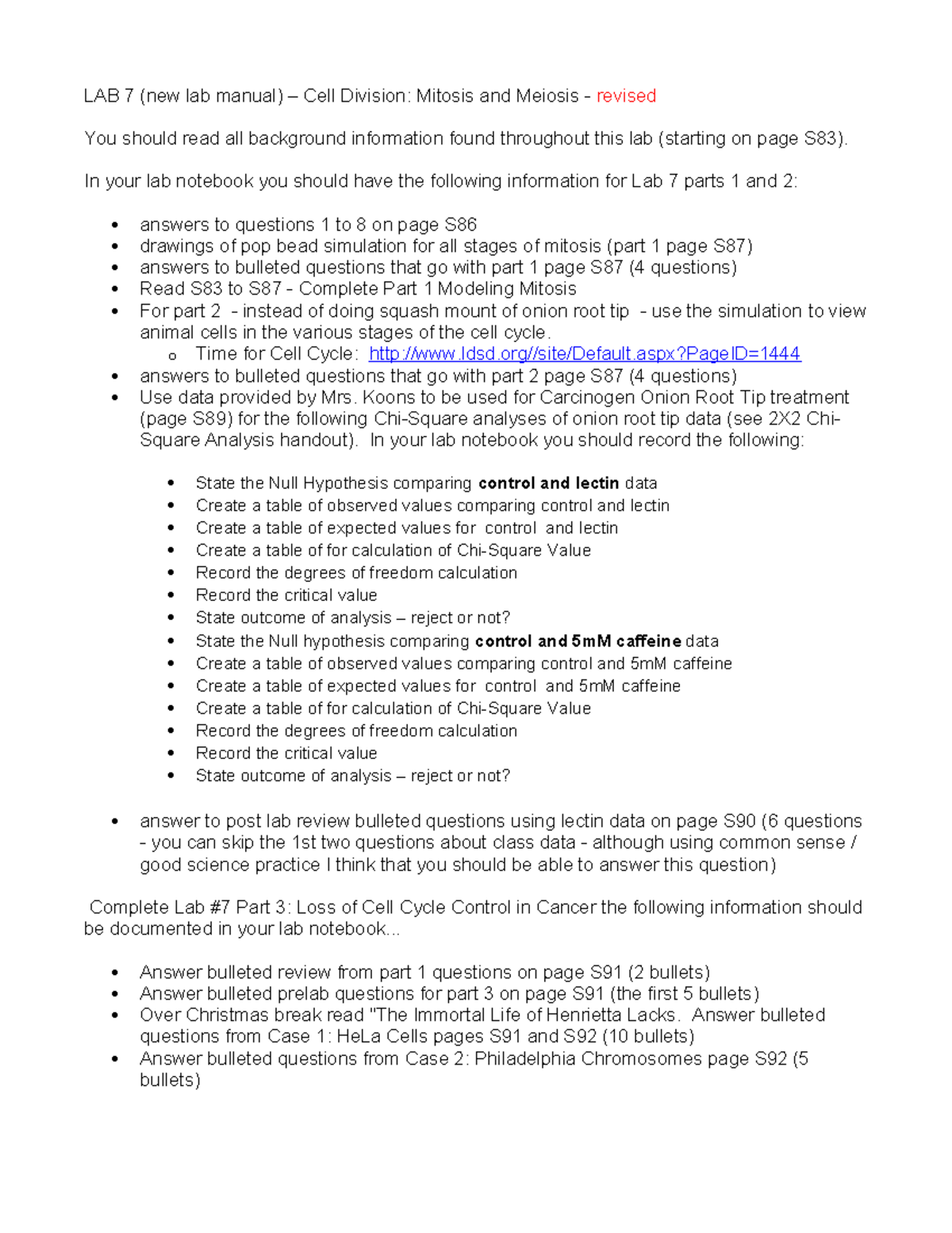 Lab 7 cell cycle ap bio - LAB 7 (new lab manual) – Cell Division ...